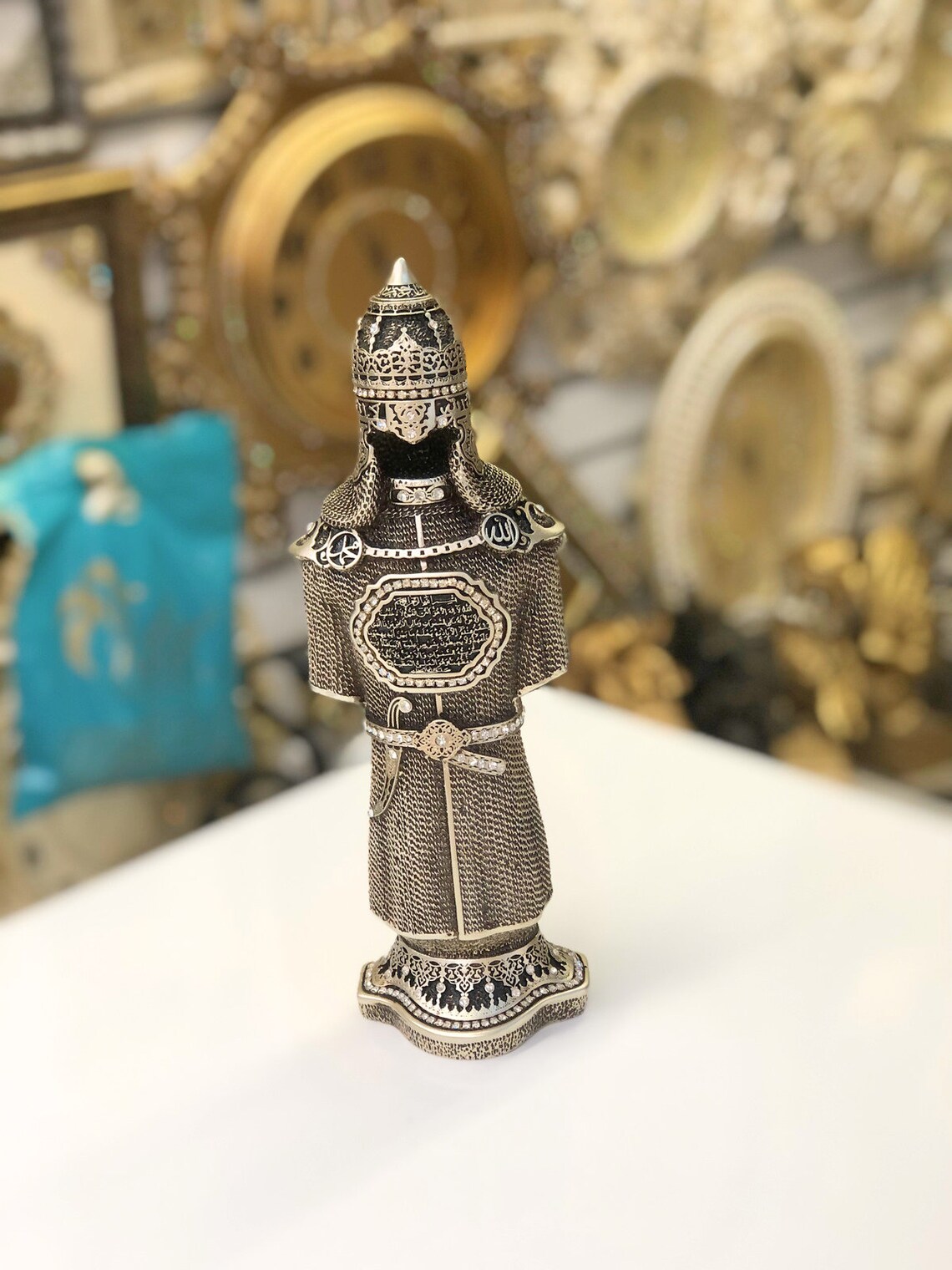 Handmade Islamic Military Costume, Armed Warrior Figure Showpiece With ...