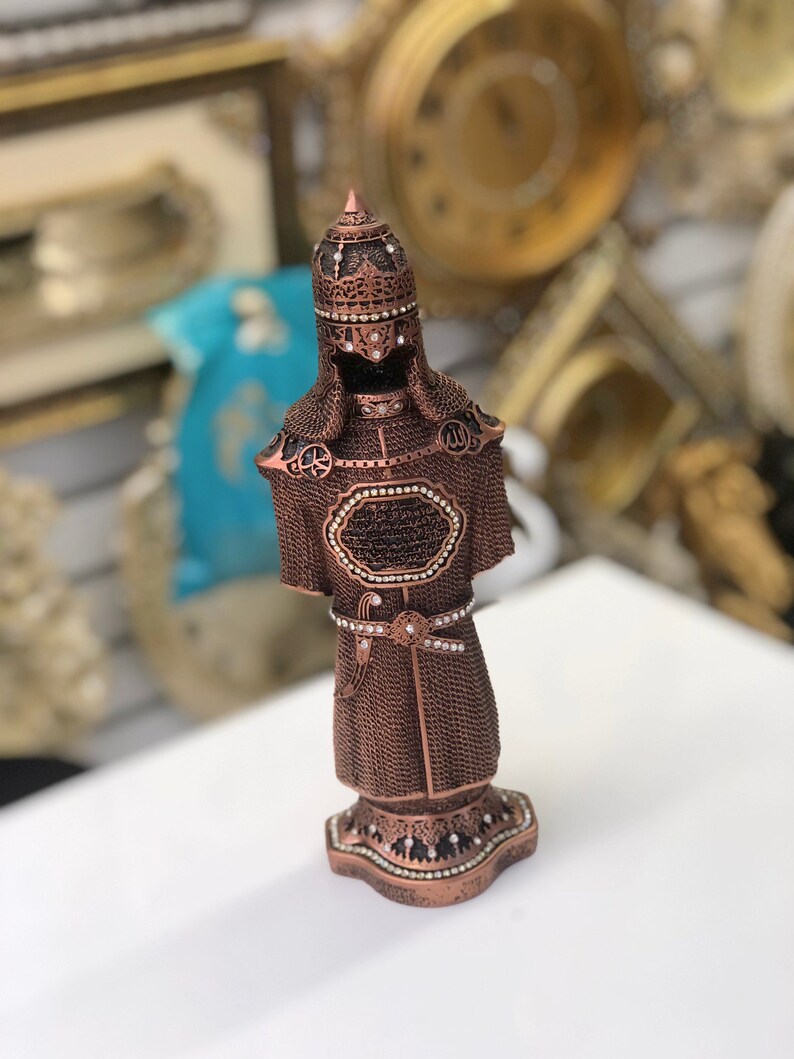 Handmade Islamic Military Costume, Armed Warrior Figure Showpiece With ...