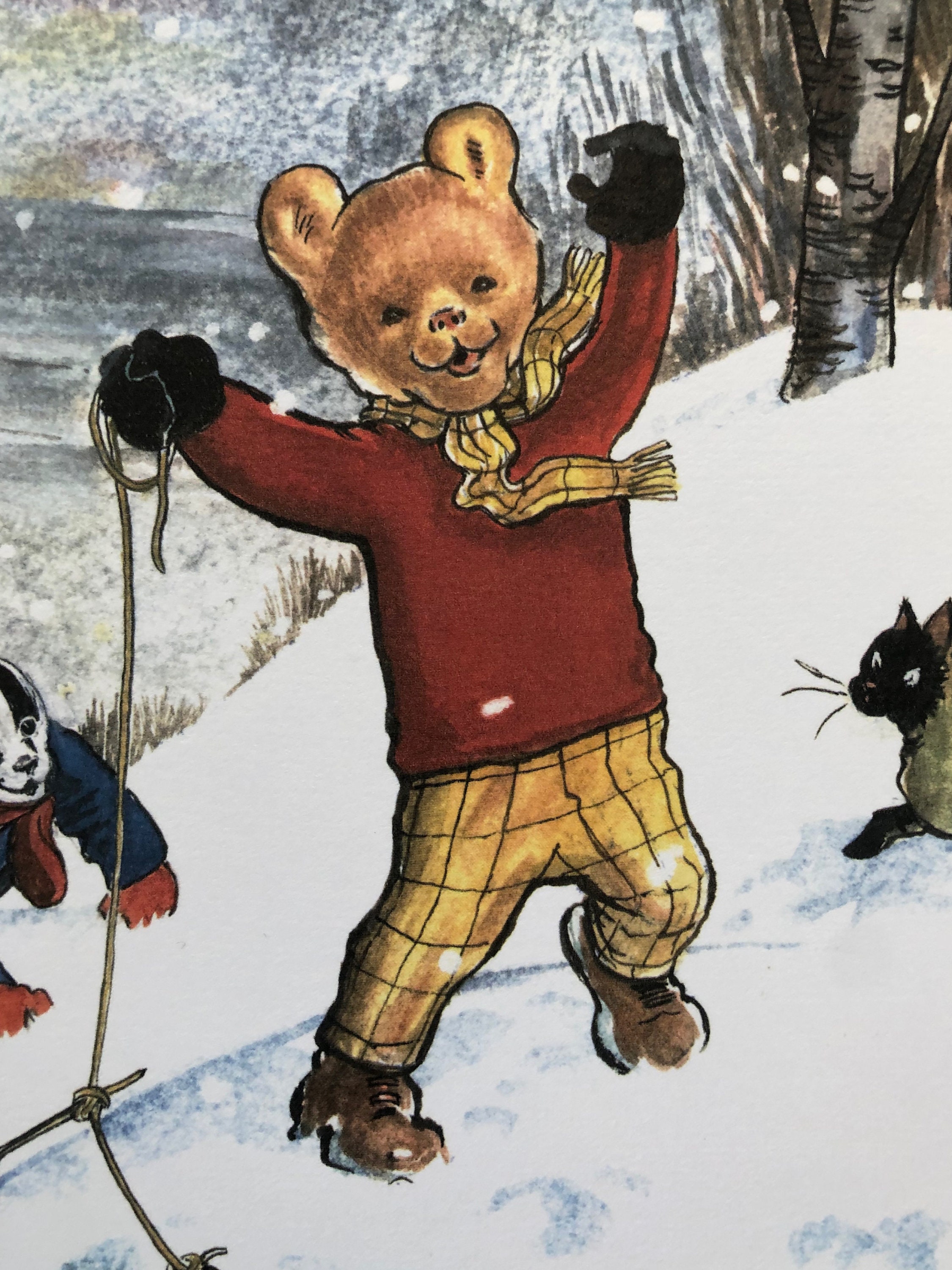 Rupert Bear Watercolour Print by Artist Elizabeth Weatherley - Winter ...