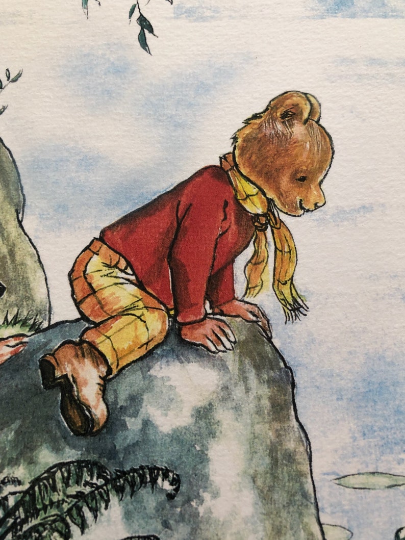 Rupert Bear Watercolour Print by Artist Elizabeth Weatherley - Rupert ...