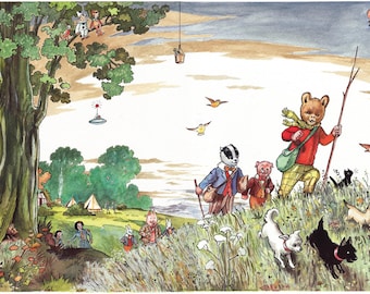 Rupert Bear Watercolour Print by Artist Elizabeth Weatherley - Rupert ...