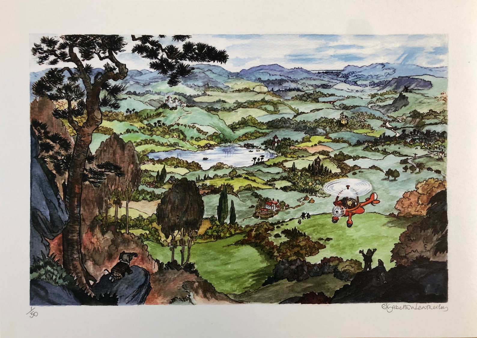 Rupert Bear Watercolour Print by Artist Elizabeth Weatherley - 'rupert ...