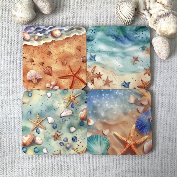 Beach Coasters - Etsy