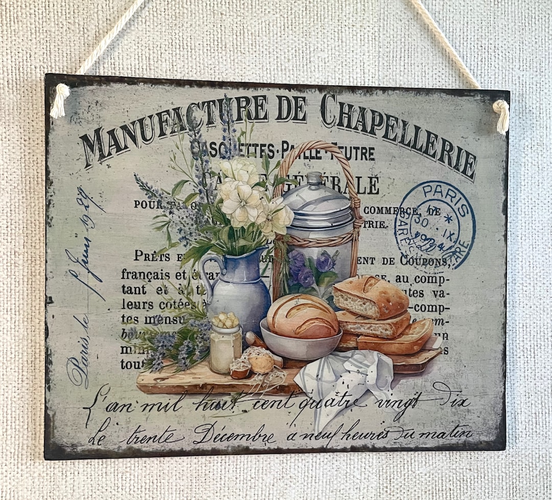 French Style Rustic Kitchen Sign Wall Hanging Plaque Vintage Style ...