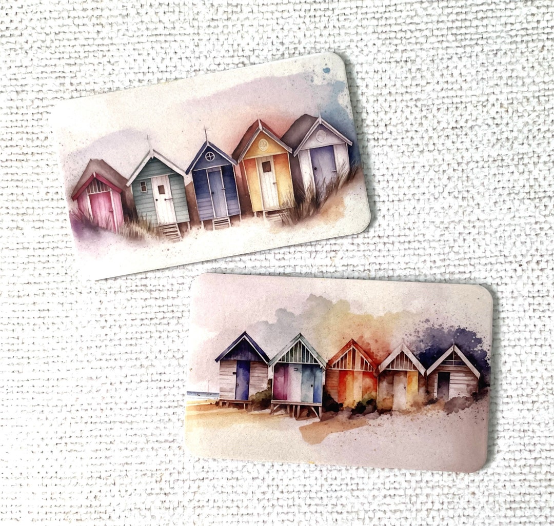 Beach Huts Fridge Magnets Set of 2 Coastal Seaside Home Decor - Etsy