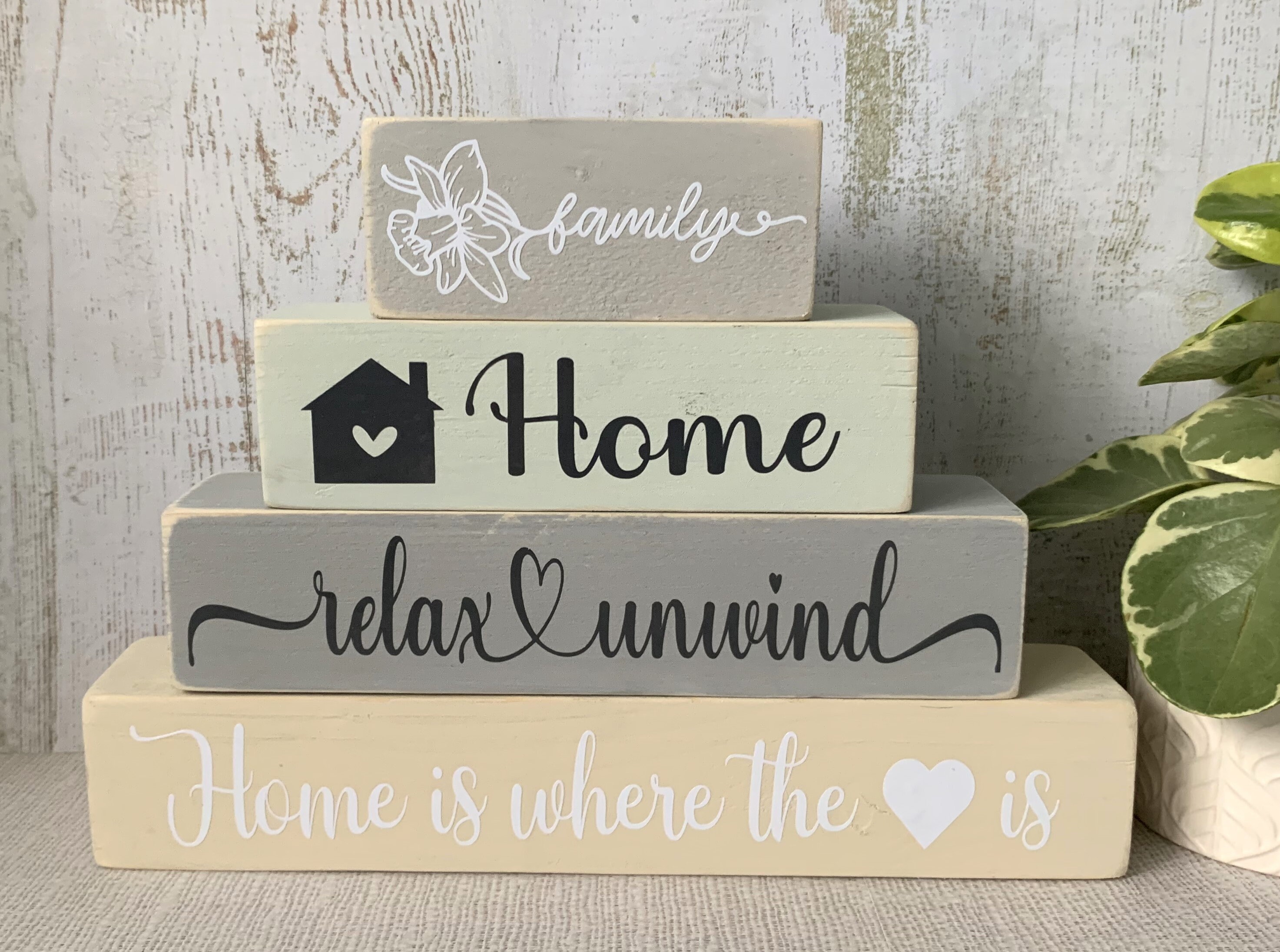 Home Love Family Wooden Stacking Blocks Handmade Signs Grey - Etsy
