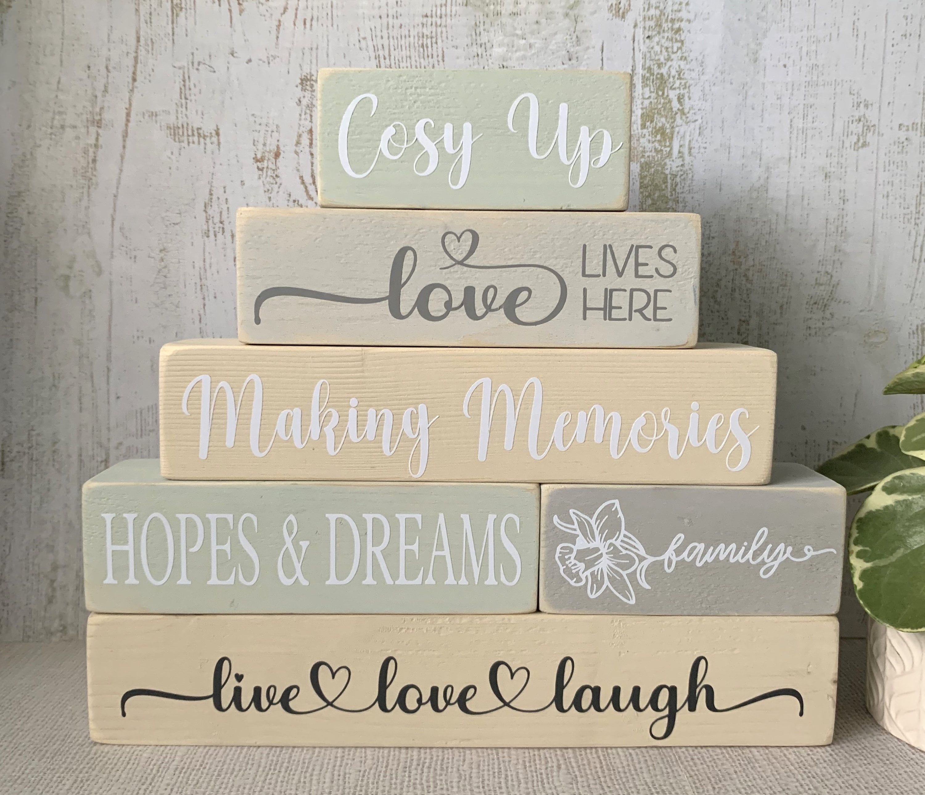 Home Love Family Wooden Stacking Blocks Handmade Signs Grey - Etsy