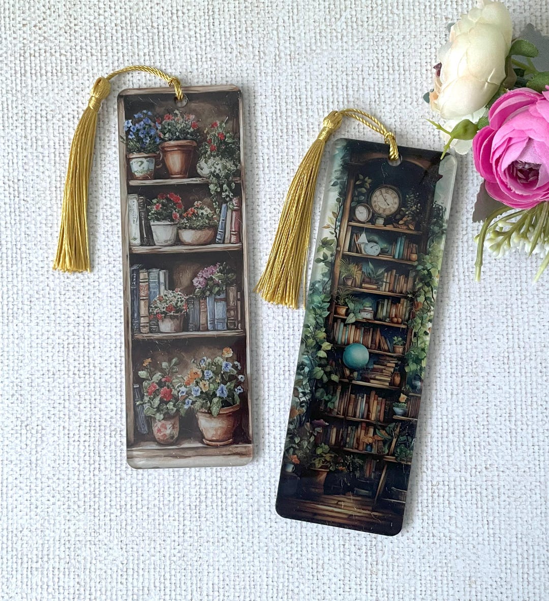 Bookcase Library Bookmark Stunning Books Acrylic Bookmark With Tassel ...