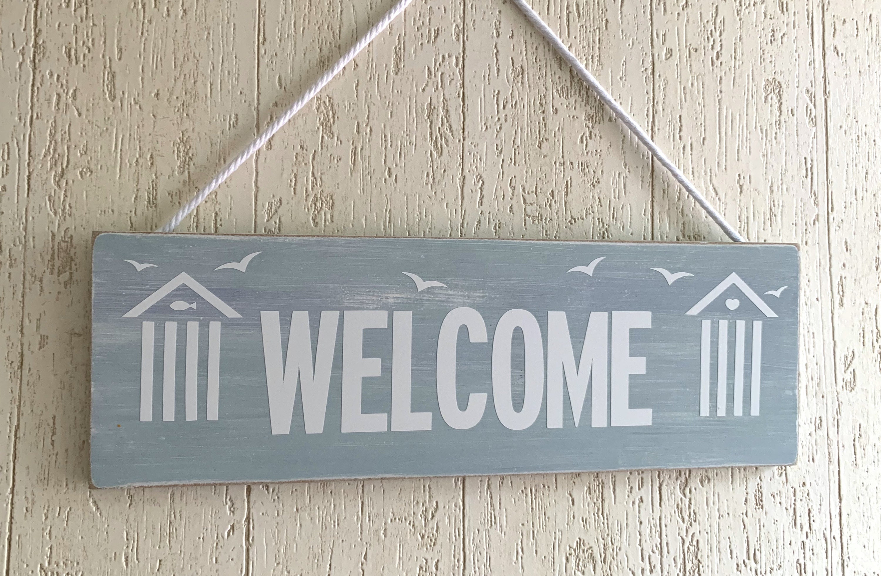 Wooden Welcome Beach Hut Sign Coastal Seaside Plaque - Etsy