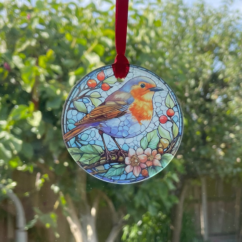 Glass Robin Ornament - Etsy UK