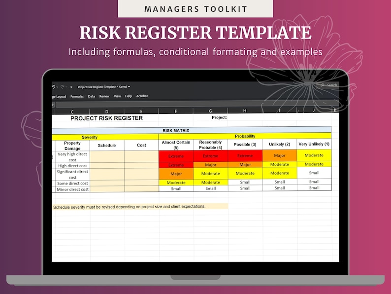 Project Risk Register Template | Fully Editable MS Word With Examples ...