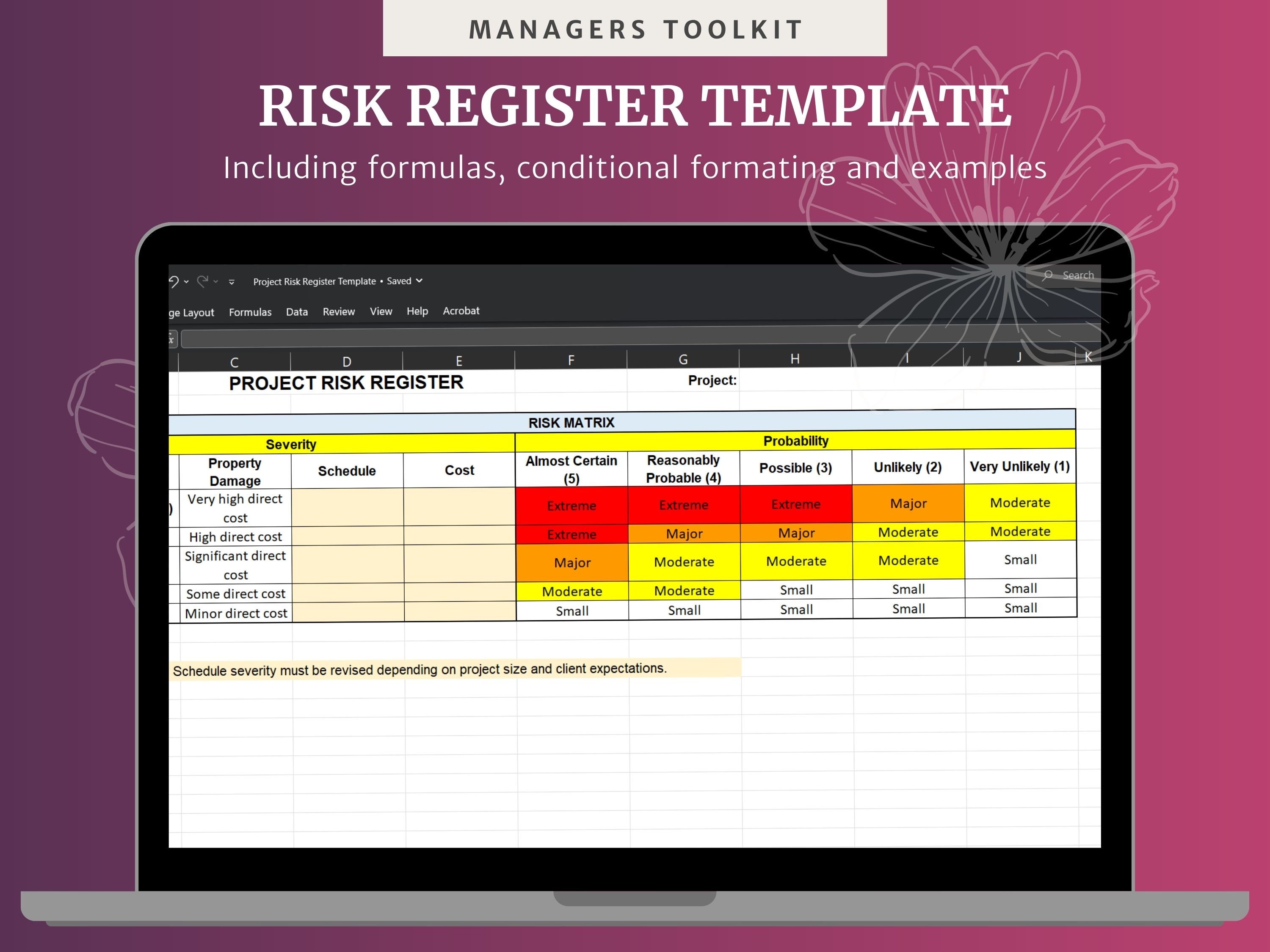 Project Risk Register Template | Fully Editable MS Word With Examples ...