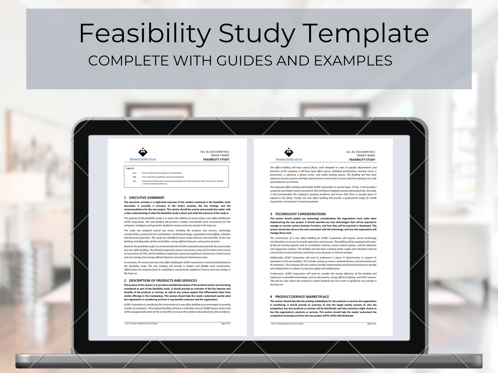 Project Feasibility Study Template | Fully Editable MS Word With ...