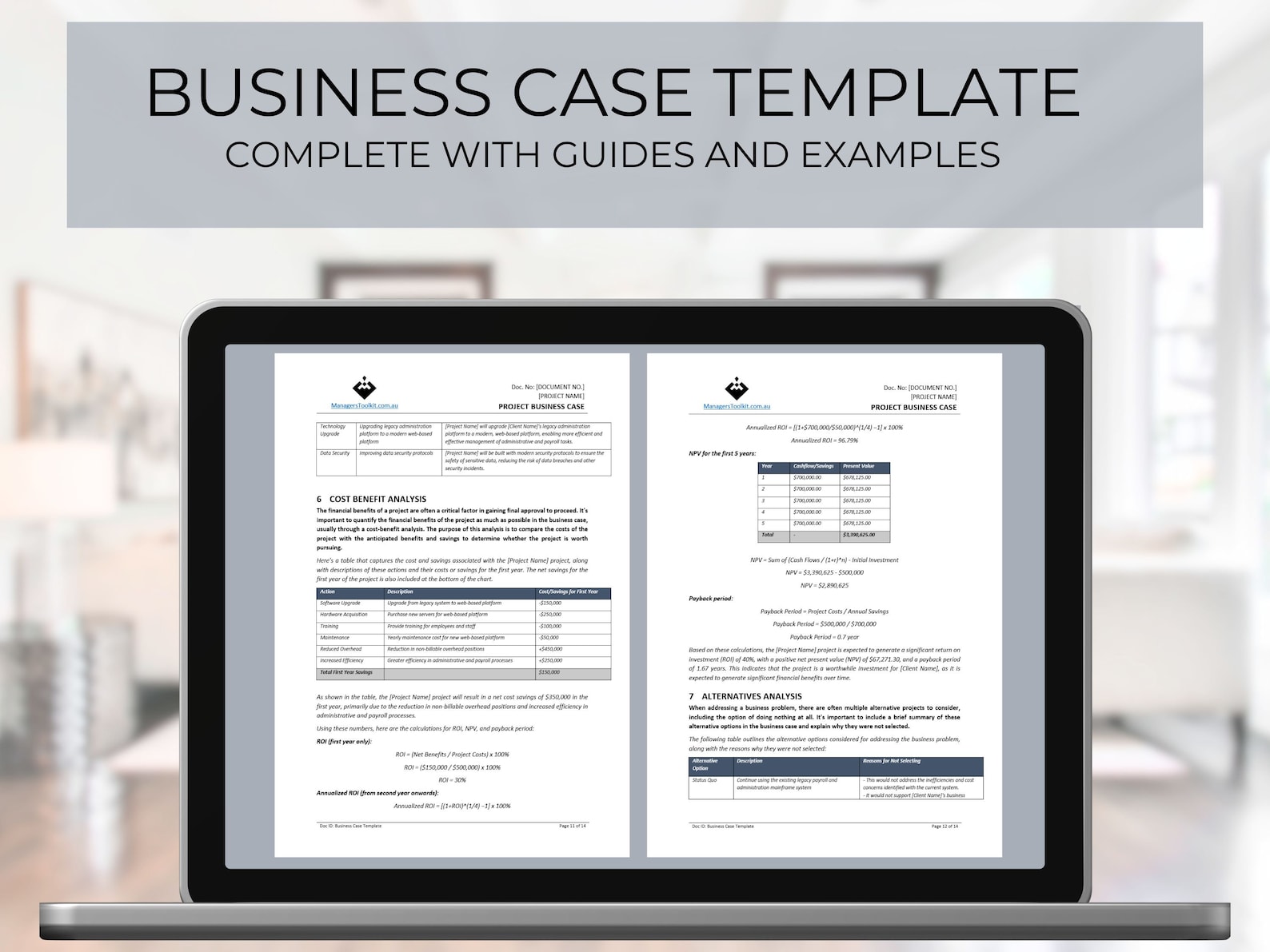 Business Case Report Template | Fully Editable MS Word With Examples ...