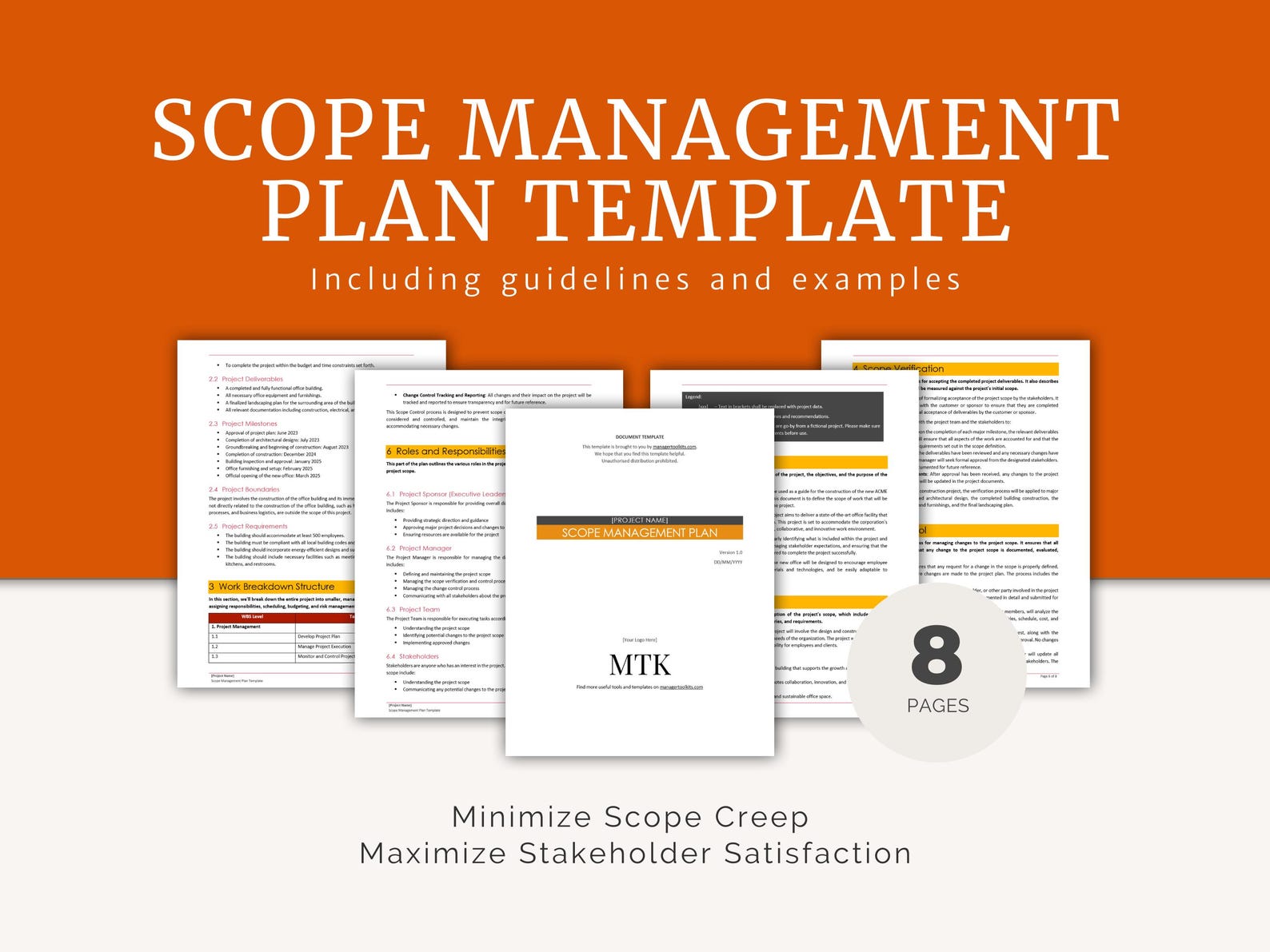 Project Management Template Pack | Ten Fully Editable Word DOCX | PMBOK ...