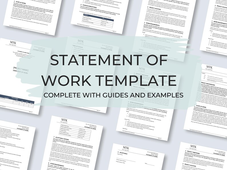 Statement of Work Template | Scope of Work | Fully Editable MS Word ...