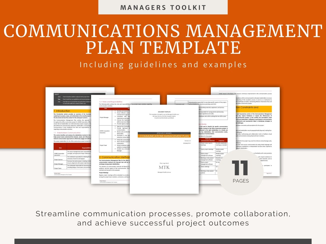 Communications Management Plan Template | Fully Editable MS Word With ...