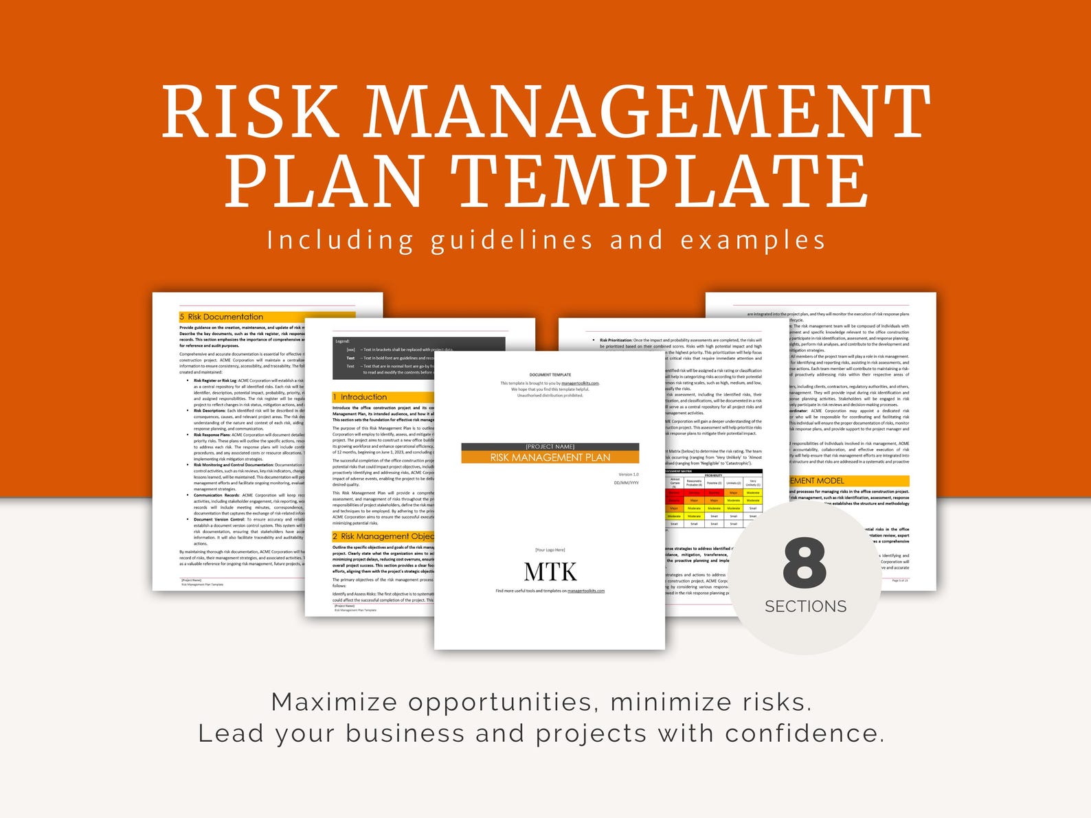 Risk Management Plan Template | Fully Editable MS Word | Project Risk ...