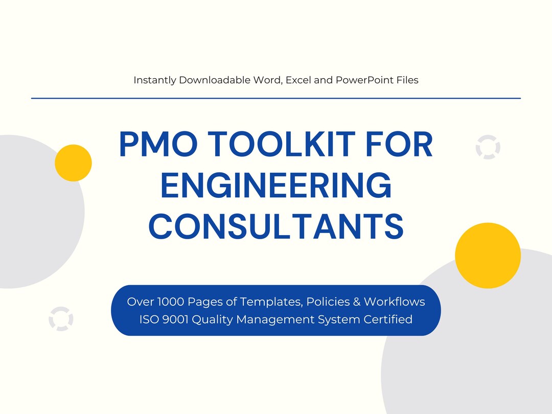 Complete PMO Toolkit for Engineering Firms and Consultants, ISO 9001 ...