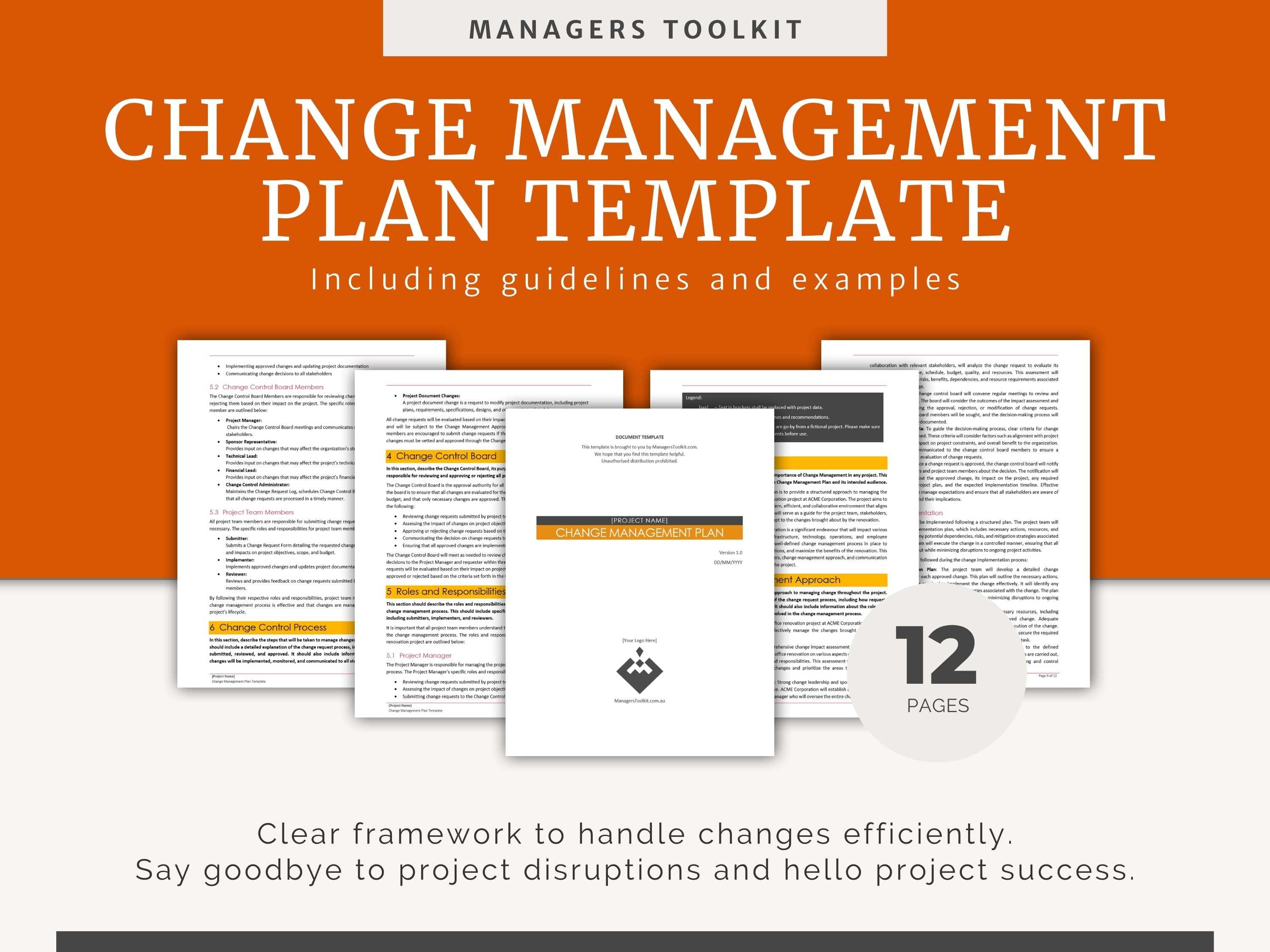 Project Management Template Pack | Ten Fully Editable Word DOCX | PMBOK ...