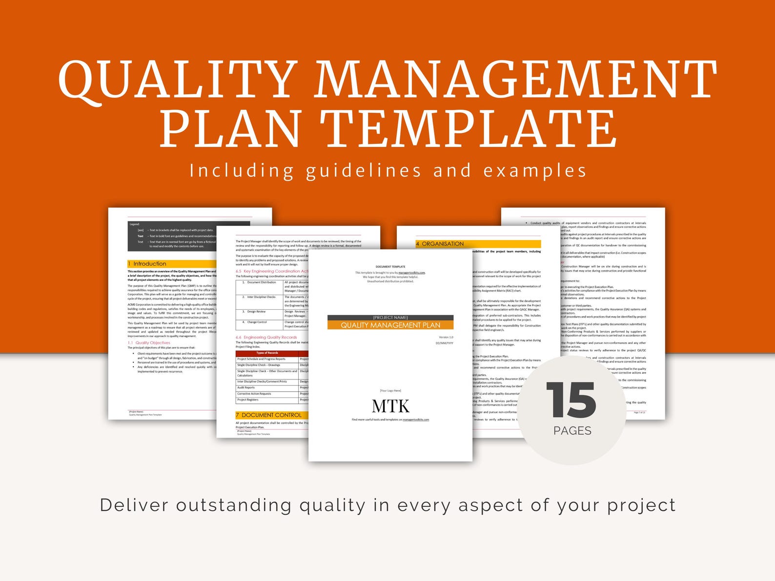 Project Management Template Pack | Ten Fully Editable Word DOCX | PMBOK ...