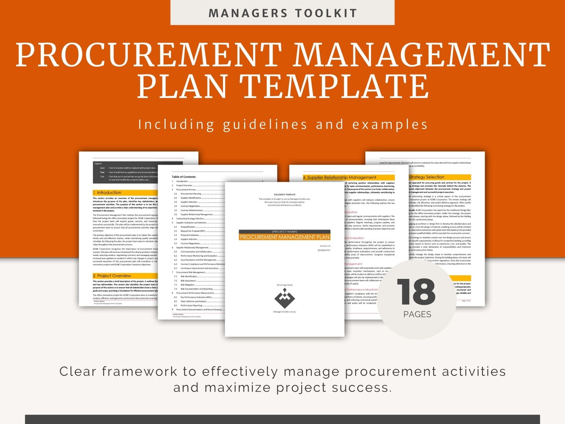 Procurement Management Plan Template | Fully Editable MS Word With ...