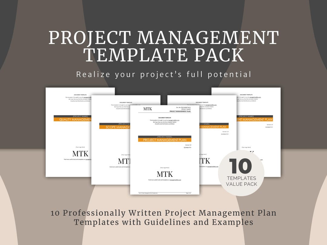 Project Management Template Pack | Ten Fully Editable Word DOCX | PMBOK ...