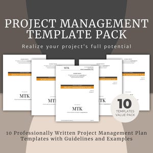 Project Management Template Pack | Ten Fully Editable Word DOCX | PMBOK ...