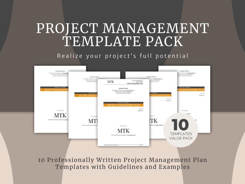 Project Management Template Pack | Ten Fully Editable Word DOCX | PMBOK ...