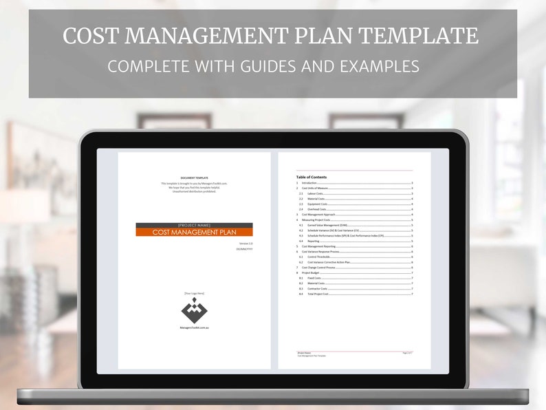 Cost Management Plan Template Fully Editable MS Word With Examples Cost ...