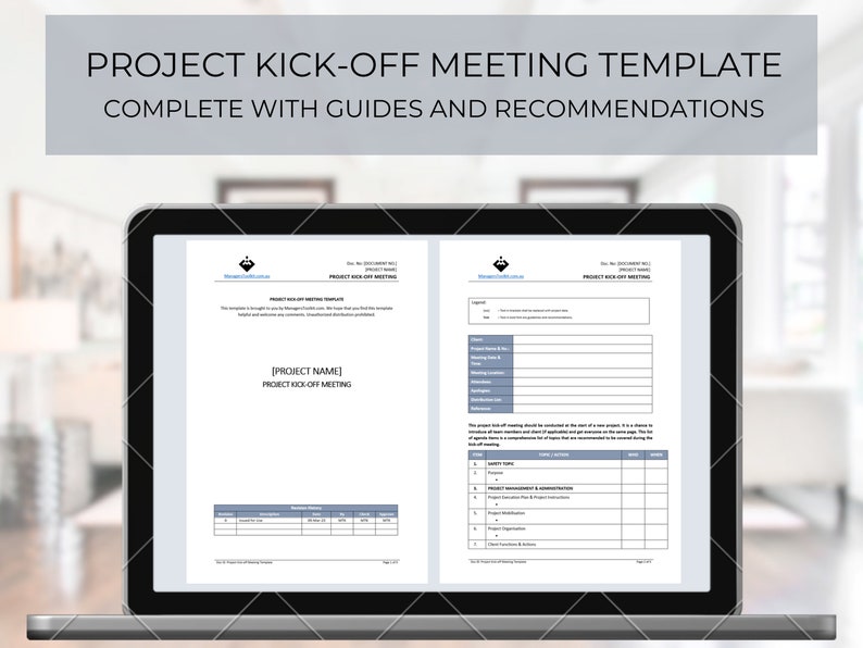 Project Kick-off Meeting Template: Editable MS Word (digital Download ...