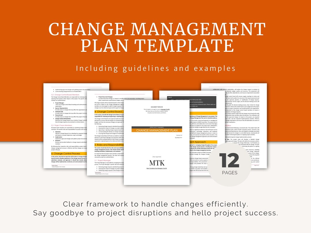Change Management Plan Template | Fully Editable MS Word With Examples ...