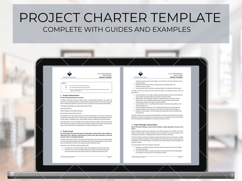 Project Charter Template | Fully Editable MS Word With Examples ...