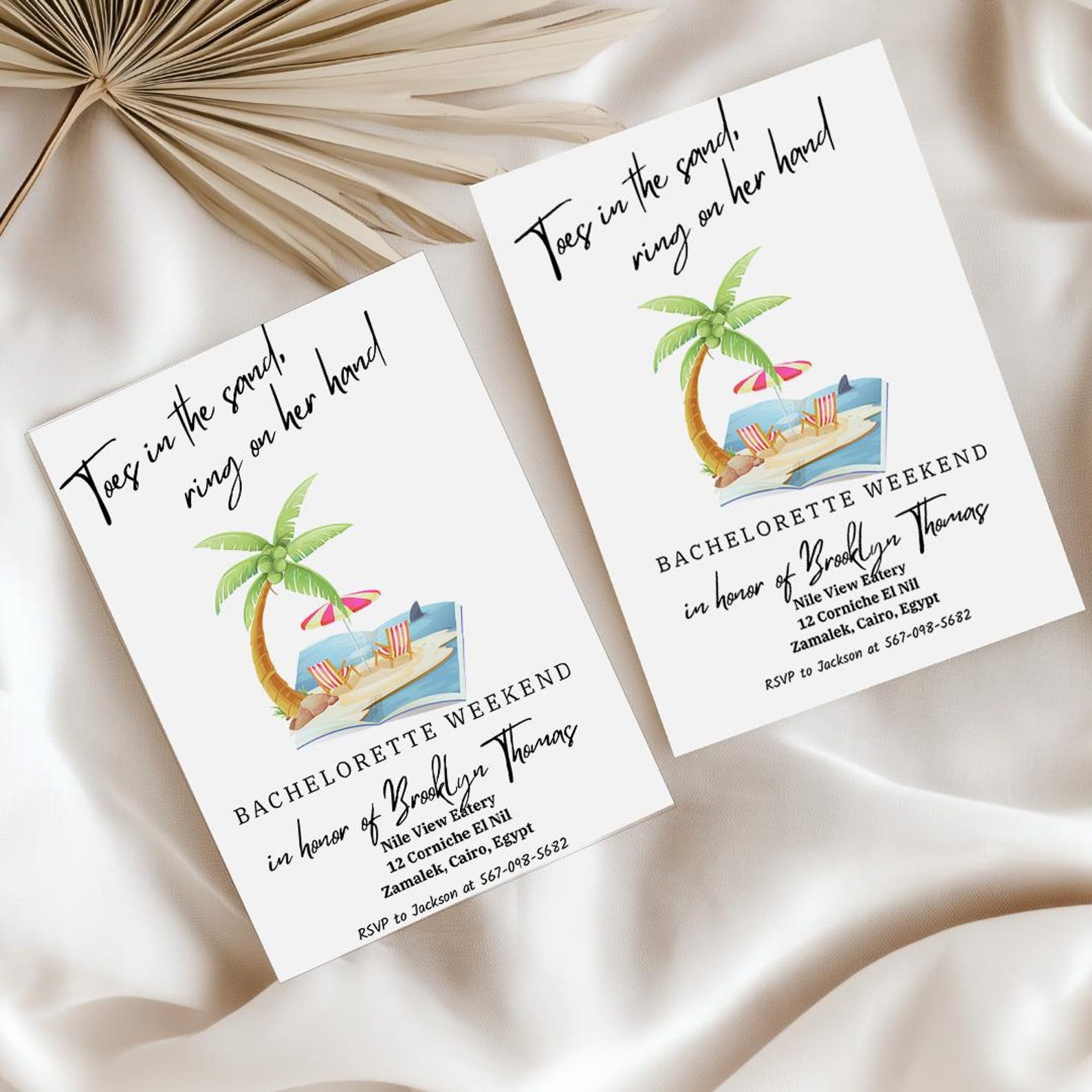 Beach Bachelorette Party Invitation, Toes in Sand, Ring on Her Hand ...
