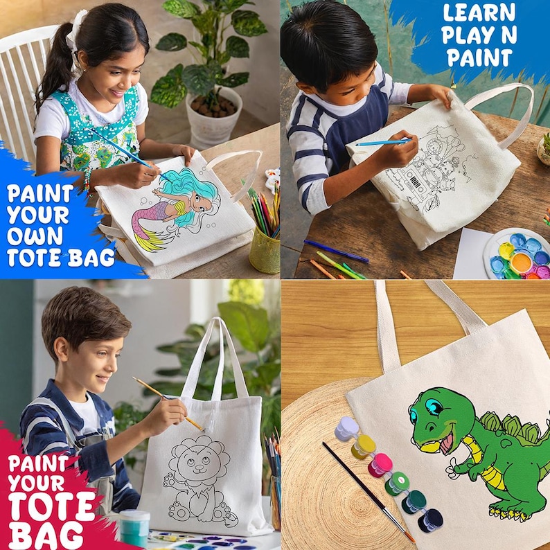 Paint Your Own Kit, DIY Tote Bag Coloring Kit, Paint Activity Kit ...