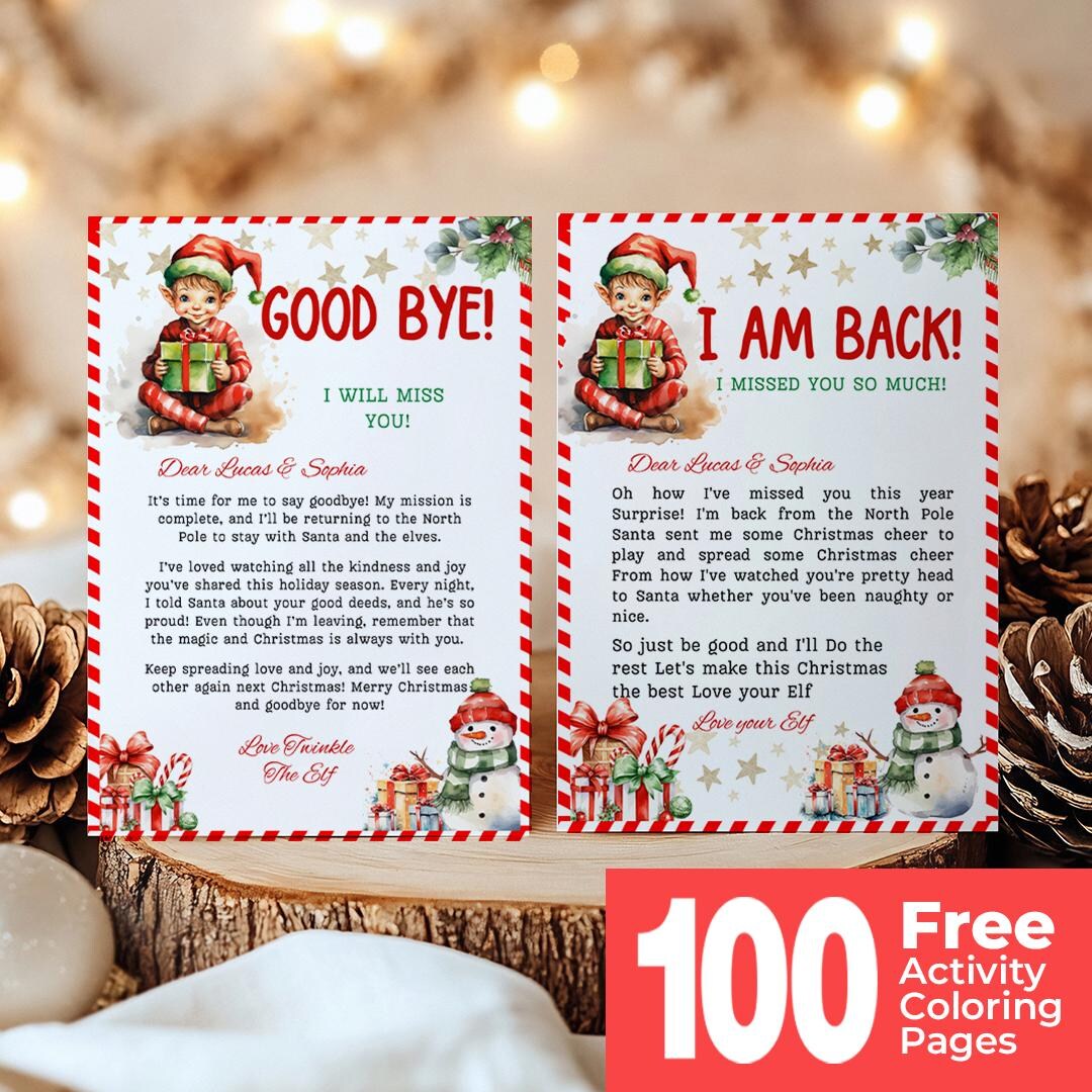 Elf Good Bye Letter, Elf I'm Back Letter From Elf, Editable Elf Hello ...