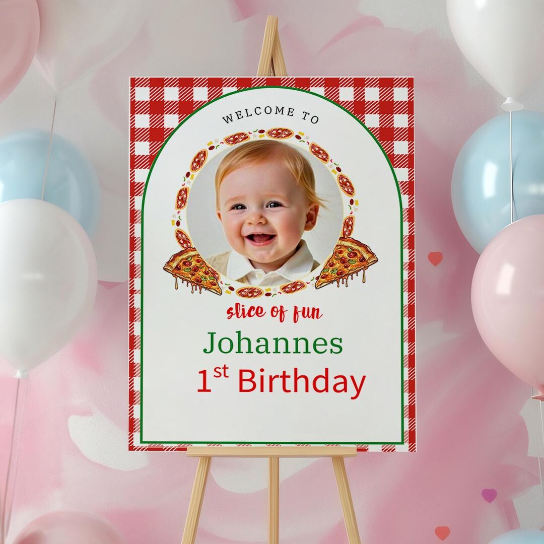 Personalized Pizza Party Welcome Sign Photo Welcome Sign Editable Pizza ...