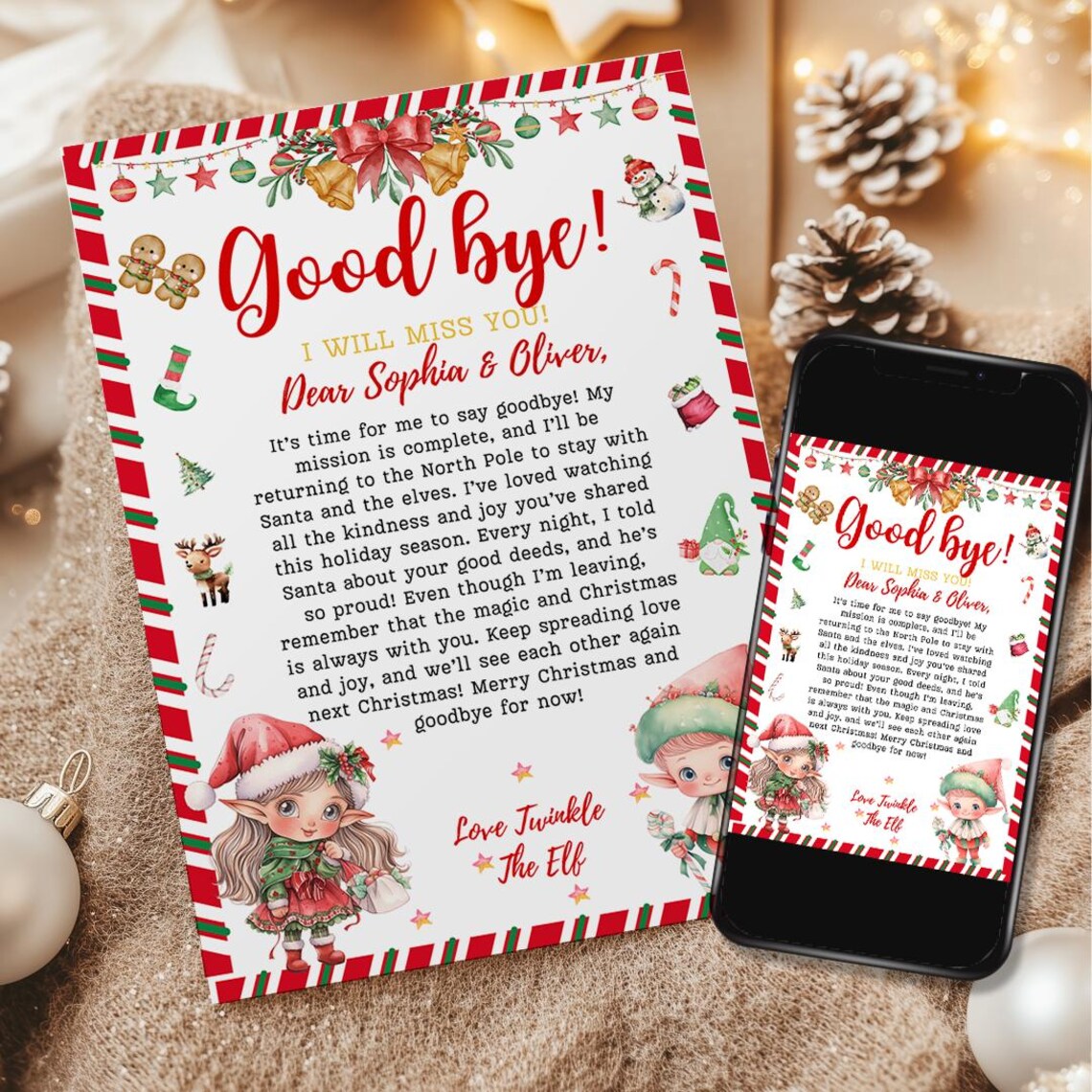 Editable Elf Arrival Letter, Elf I'm Back and Good Bye Letter From Elf ...
