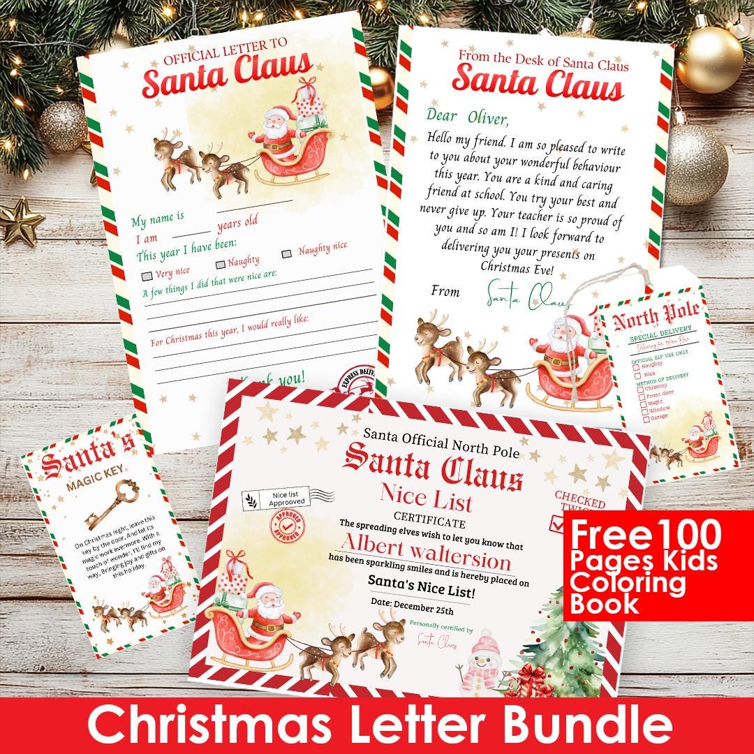 Editable Santa Letter Bundle, Christmas Eve Box, Letter From Santa ...
