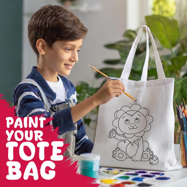 Paint Your Own Kit, DIY Tote Bag Coloring Kit, Paint Activity Kit ...