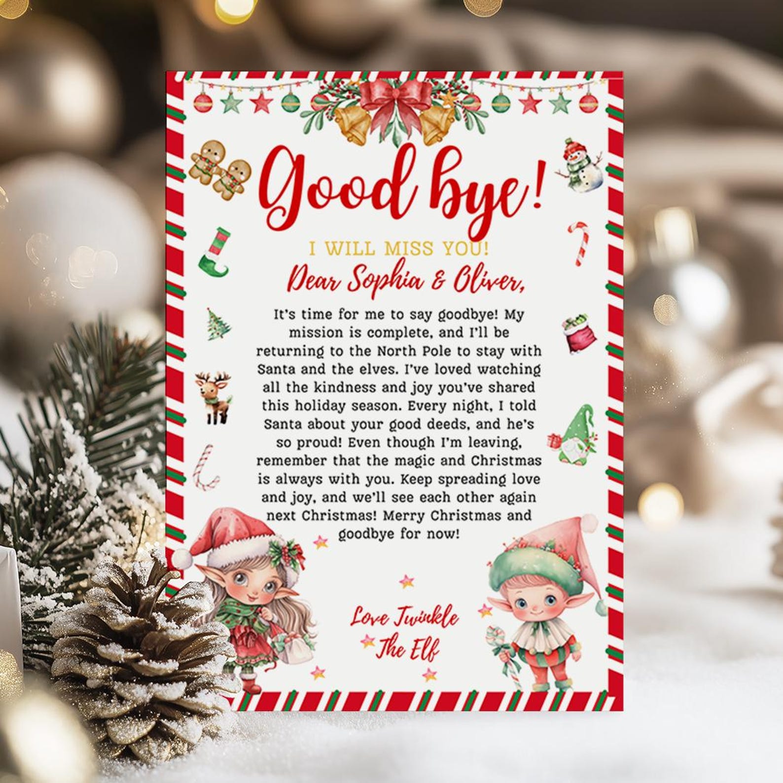 Editable Elf Arrival Letter, Elf I'm Back and Good Bye Letter From Elf ...