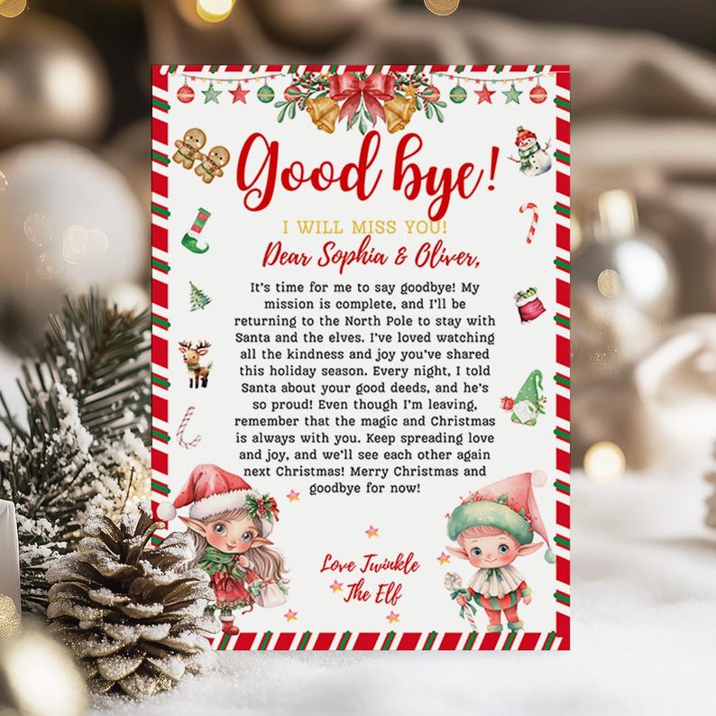 Editable Elf Arrival Letter, Elf I'm Back and Good Bye Letter From Elf ...