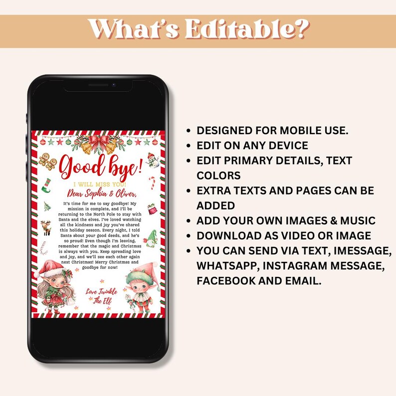 Editable Elf Arrival Letter, Elf I'm Back and Good Bye Letter From Elf ...