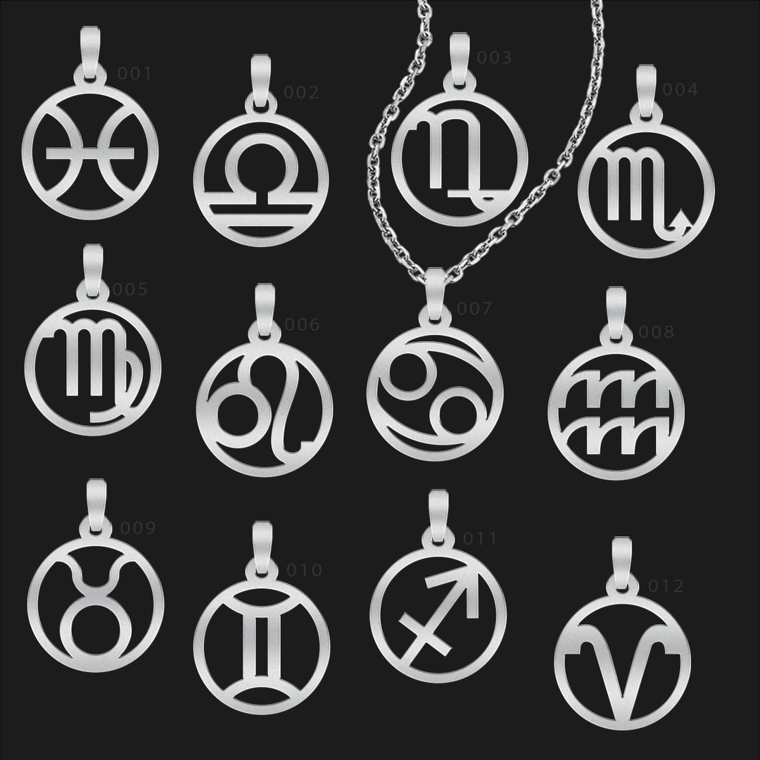 Zodiac Sign Symbol Necklaces Horoscope Necklaces Aries, Taurus, Gemini ...