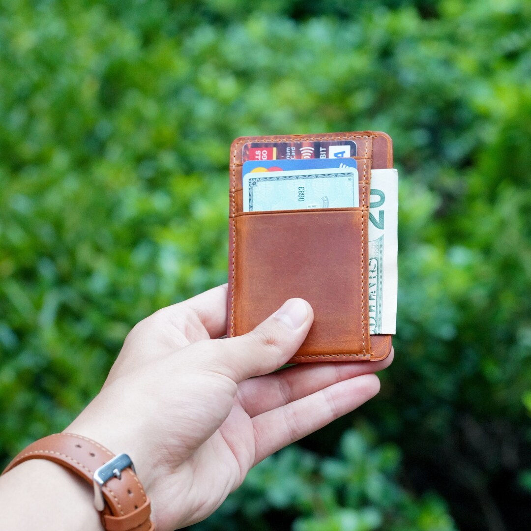 Personalized Genuine Leather Card Wallet | Handmade Wallet | Slim ...