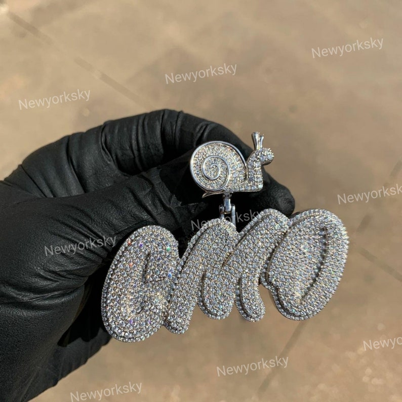 VVS Moissanite Custom Pendant, Custom Letter Name Pendant, VVS ...