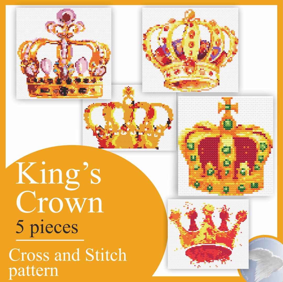 Crowns Cross Stitch Pattern: King & Queen Embroidery (PDF Pattern) - Etsy