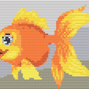 Golden Fairy-tale Fish Embroidered With a Cross Cross Stitch Pattern ...