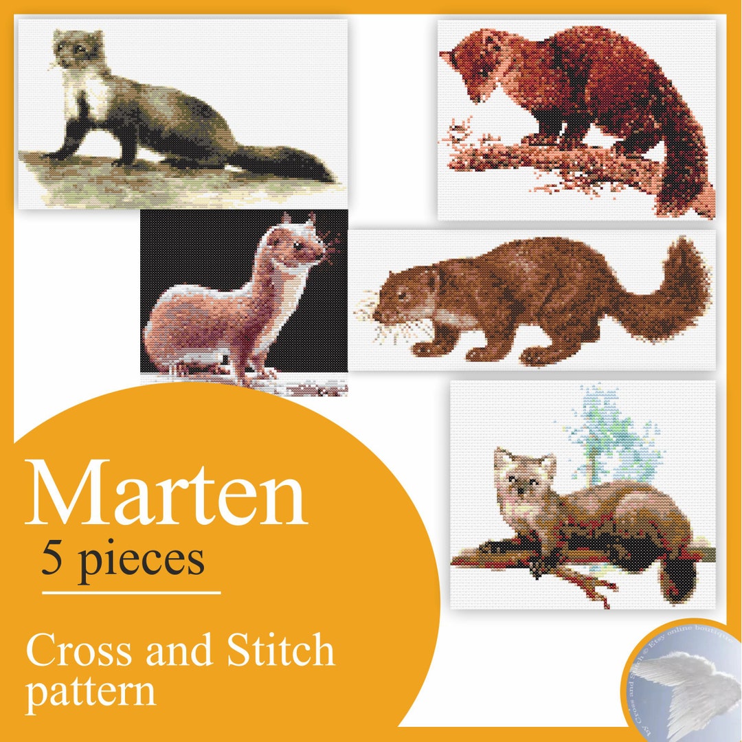 Small, Nimble Predatory Mammals of the Order of Martens. Stitch Pattern ...