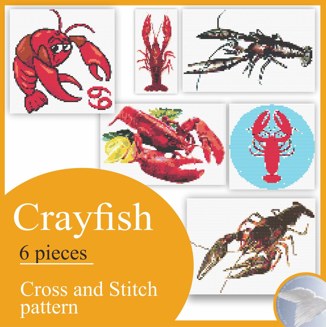 Crayfish Living in Clean Fresh Water in Rivers and Lakes Simple Cross ...